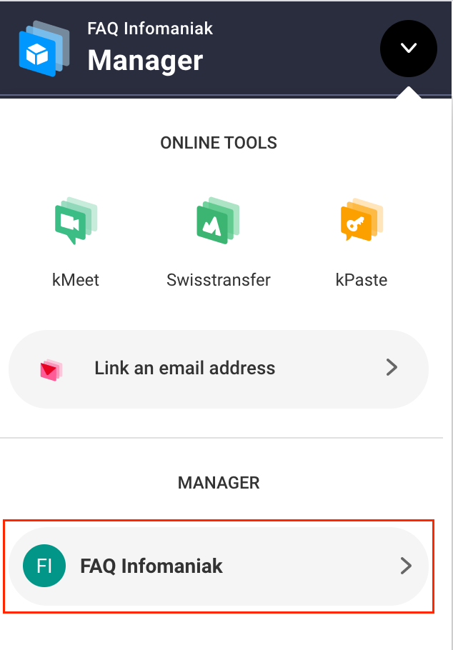 🚀 Administration console - Infomaniak