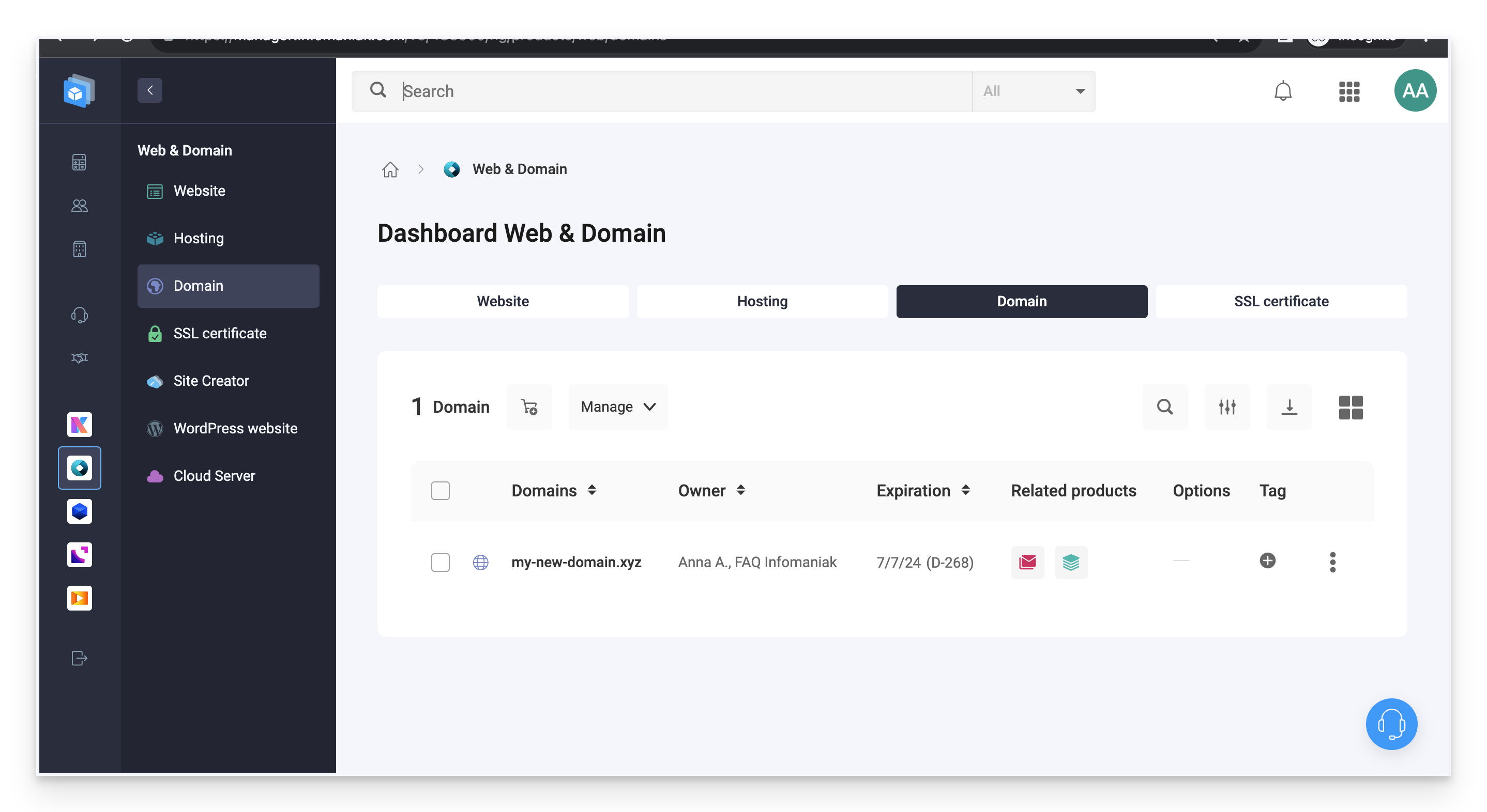 🚀 FAQ - Help center : Domain - Infomaniak