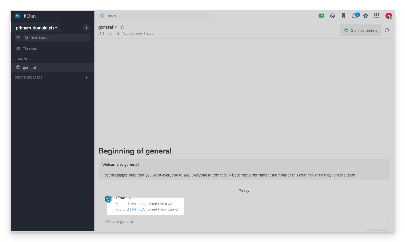 🚀 Invite a user to use kChat - Infomaniak