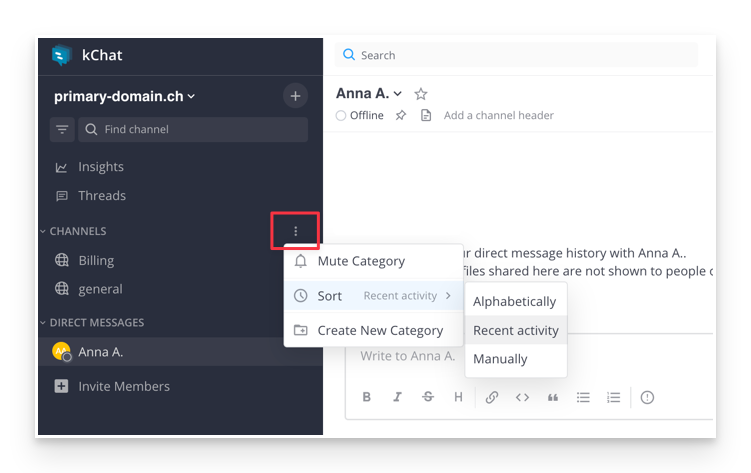 🚀 Manage chats kChat - Infomaniak